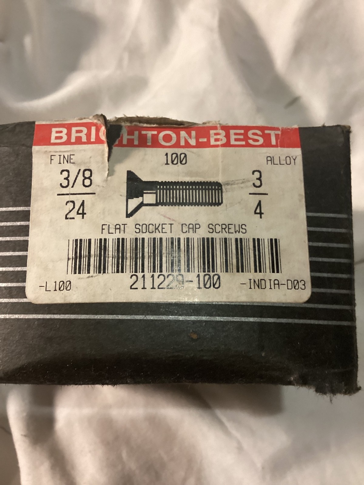 Brighton Best 3/8-24 x 3/4 Flat Socket Cap Screws (Box of 100) | eBay