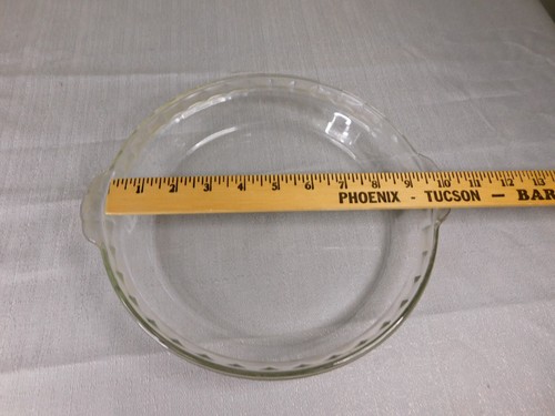 Pyrex #229 Clear Glass Deep Dish 9.5" Scalloped Fluted Edge Pie Plate ...