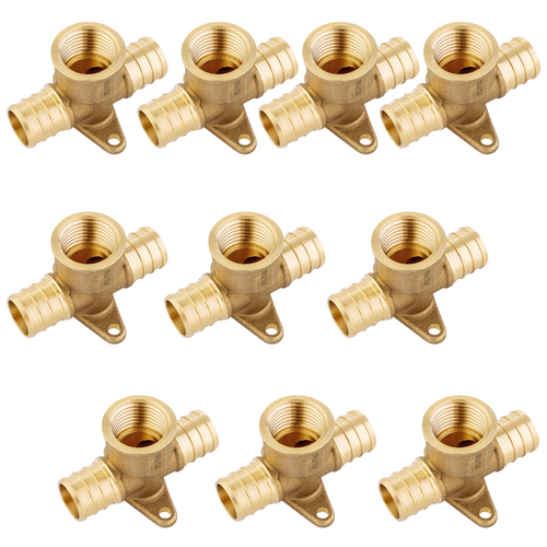 EFIELD 3/4" or 1/2"Female NPT Adapter Drop Ear Tee PEX Fittings Lead ...