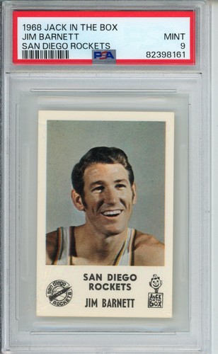 1968 Jack In The Box Jim Barnett PSA 9 Centered Rookie Card San Diego ...