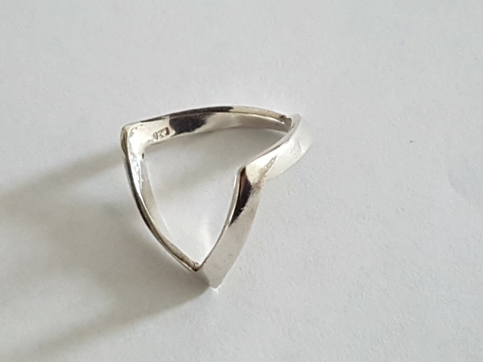 925 Sterling Silver Double Wishbone Ring All Sizes | eBay UK
