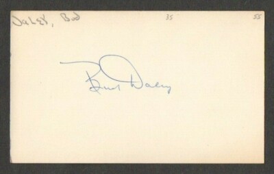 Bud Daley 3x5 signed auto autographed index note card Yankees | eBay