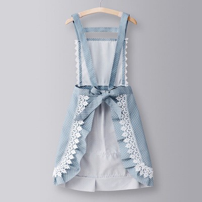 Women Maid Lace Ruffled Apron with Pocket Florist Baking Cooking Cafe ...