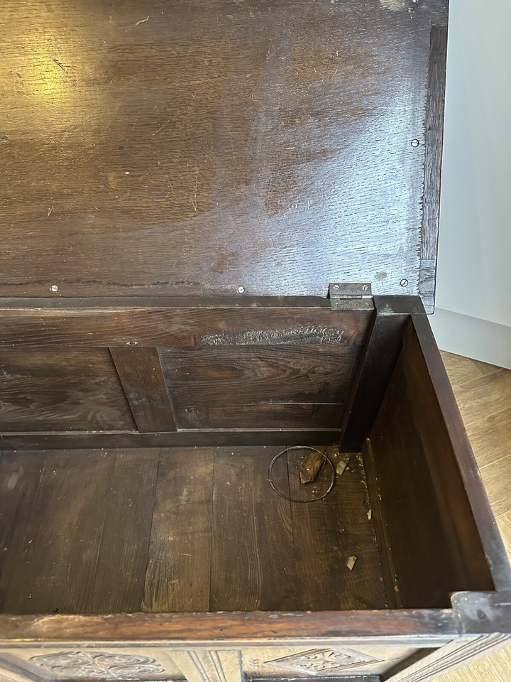 Solid Oak Carved Coffer Chest Blanket Box Toy Trunk GT Rackstraw | eBay UK