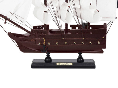 Wooden Captain Kidds Adventure Galley White Sails Model Pirate Ship 12 ...