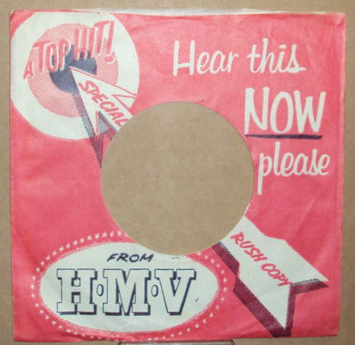 "H.M.V","Company Sleeve","Original","45rpm","7inch","Record","Vintage ...