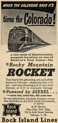 Rock Island Railroad Rocky Mountain Rocket Train Diesel Denver Magazine ...