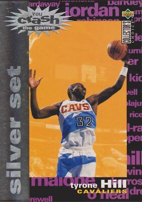 1995-96 Collector's Choice Tyrone Hill #C29 Crash the Game Silver Basketball | eBay