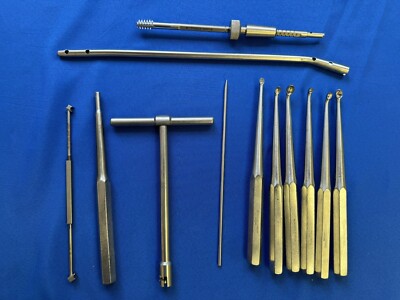 Set of Richards Orthopedic Instruments; Bone Curettes, Lag Tap, and ...