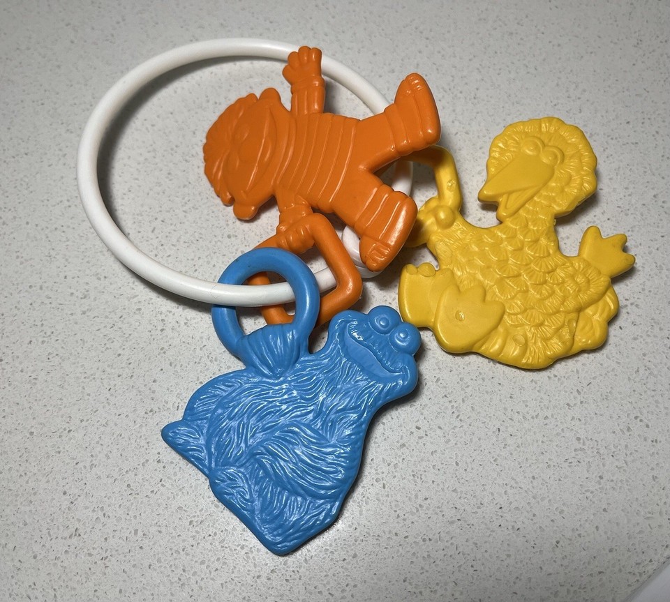 Muppets Vintage Baby Ring Rattle Featuring Big Bird, Cookie Monster ...