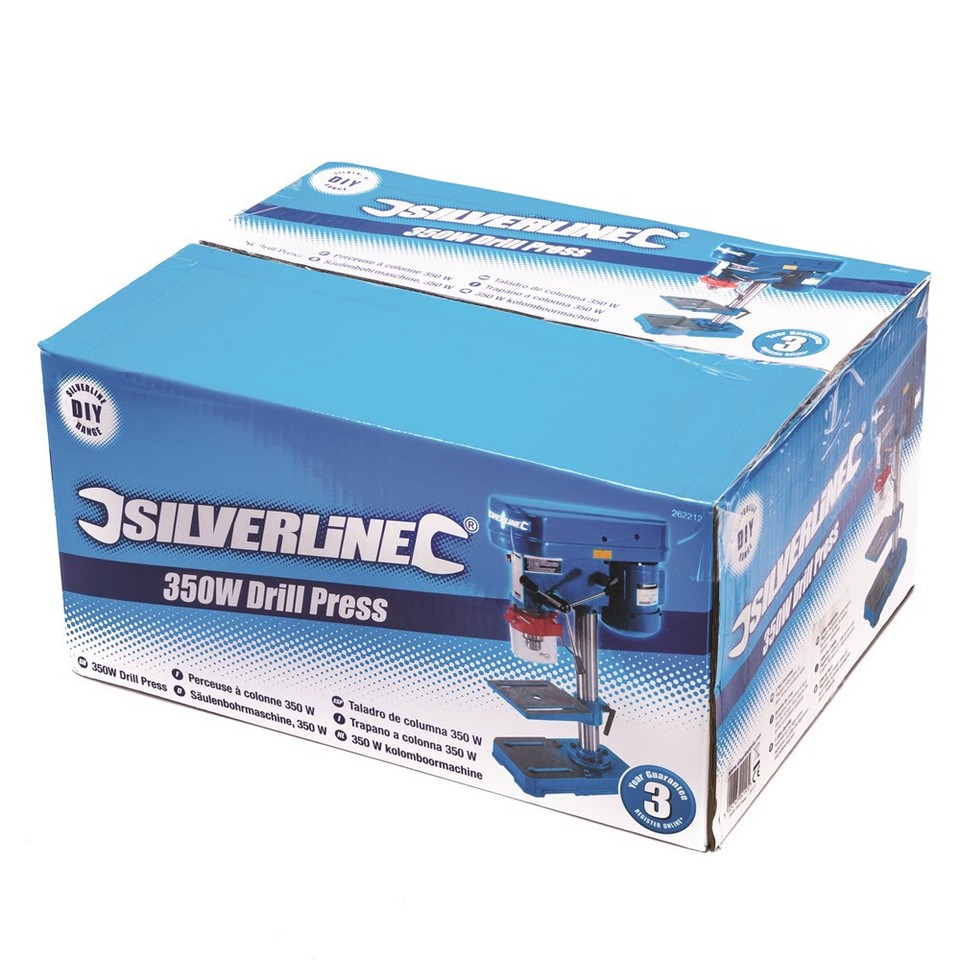 Silverline 350w Drill Press 5 Speed Belt Drive Pillar Bench Table 0 ...