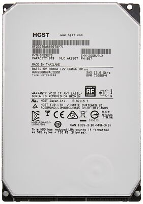 HGST Ultrastar He8 HUH728080AL5200 0F23268 8TB 7.2K RPM 128MB Cache ...