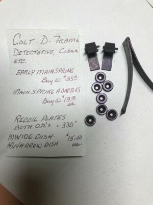 Colt D-Frame Parts, Mainspring, Early Adapter Springs & Two Types of ...