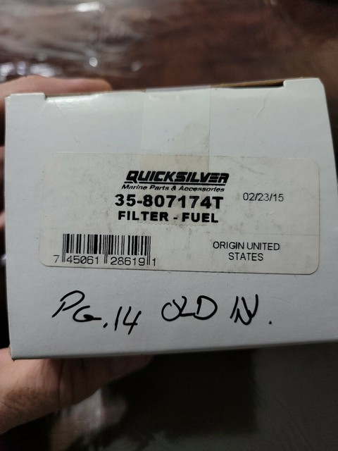 Mp1675 OEM Mercury Mercruiser 35-807174t Fuel Filter Quicksilver for ...