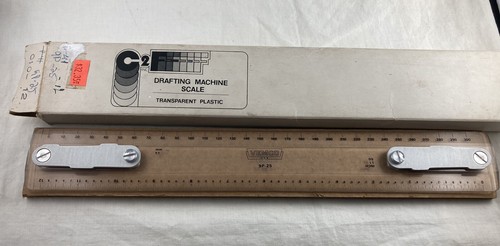 Drafting Machine Scale Ruler 9P-25 Vemco, 12” Lucite. Good Condition ...