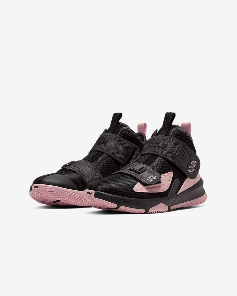 Size 4 (GS) - Nike LeBron Soldier 13 Mid Black Bleached Coral for sale ...