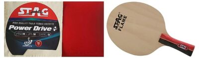 Stag Power Drive Plus Table Tennis Rubber (Red) & Stag Flame Table ...