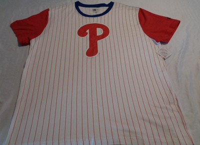 PHILLIES T-Shirt Sz. 2XL Men's 2017 New Era Red/White Stripe MLB NWT's ...