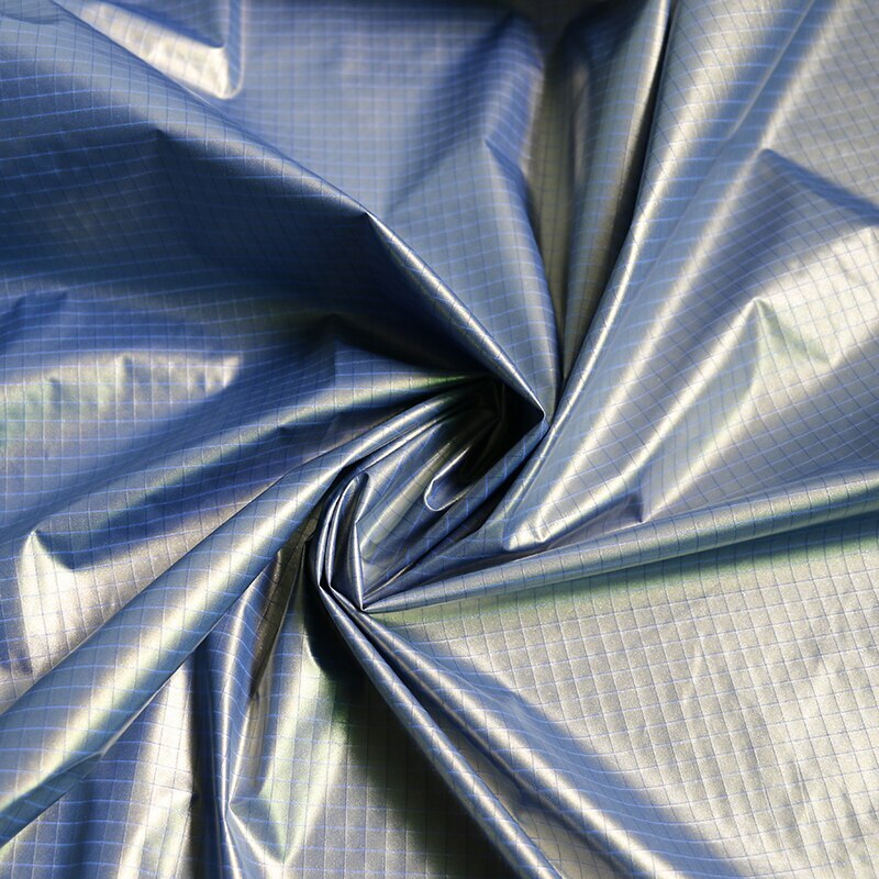 By Yard 100% Nylon Rip-Stop Fabric Plaid Glitter Cire Material For ...