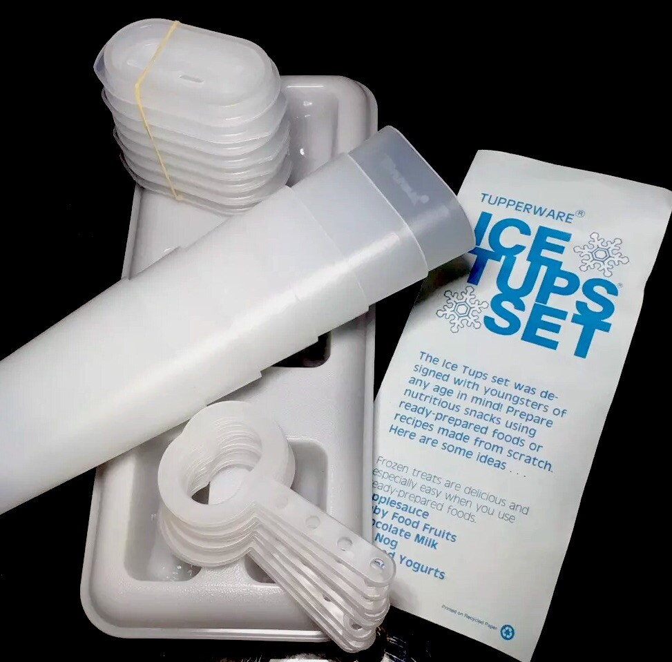 TUPPERWARE New Vintage ICE TUPS COMPLETE SET ( Tup Tray, 6 Tups, Rings ...