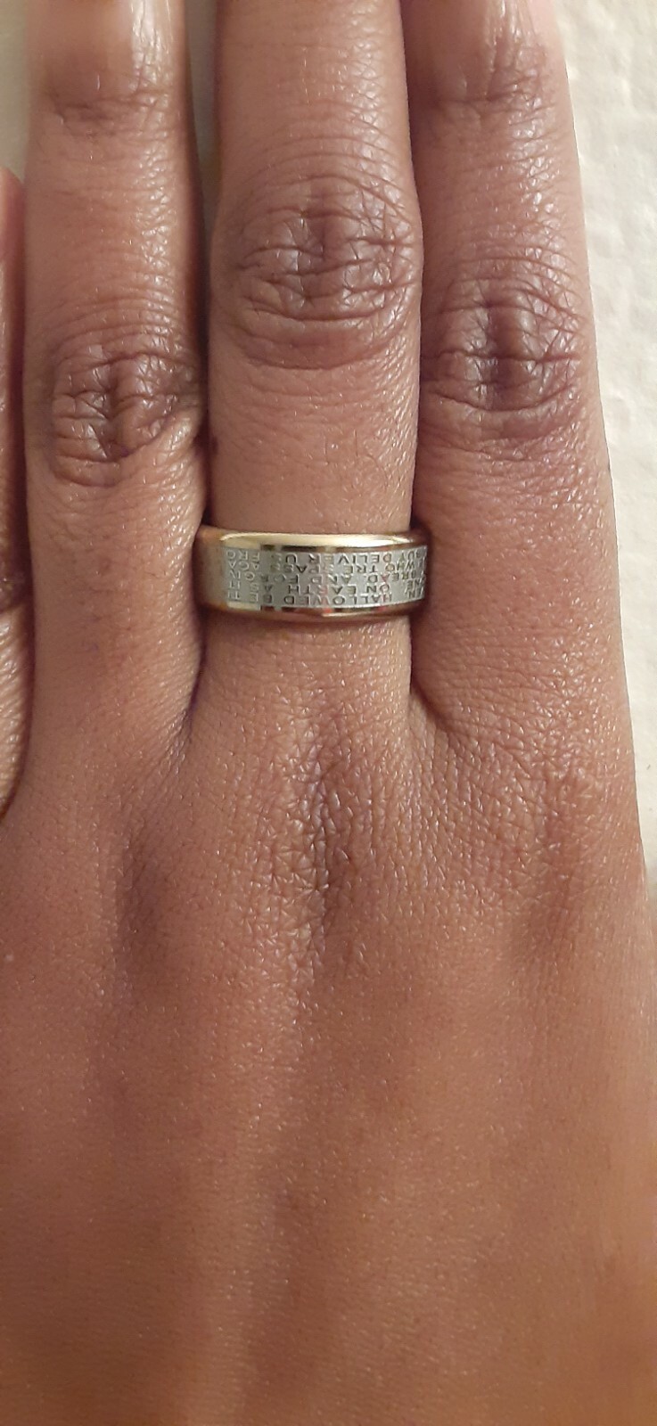 Stainless Steel Two Tone The Lord's Prayer Engraved R… - Gem