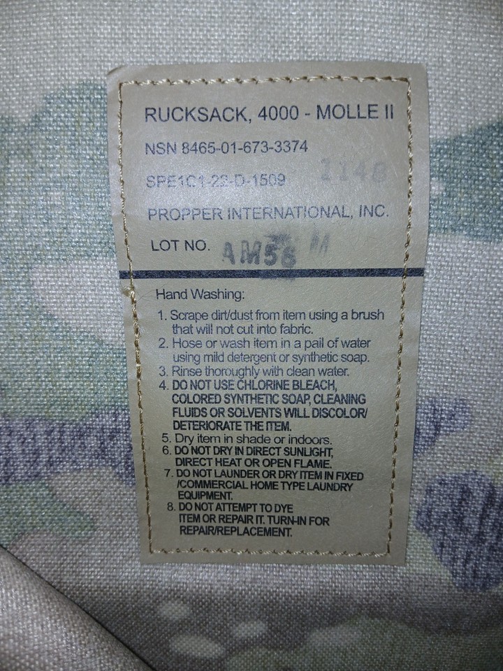 New USGI Molle 4000 OCP LARGE II RUCKSACK MULTICAM FIELD PACK Complete ...