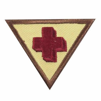 Girl Scouts FIRST AID #61209 Iron On Patch Badge Triangle Brownies ...