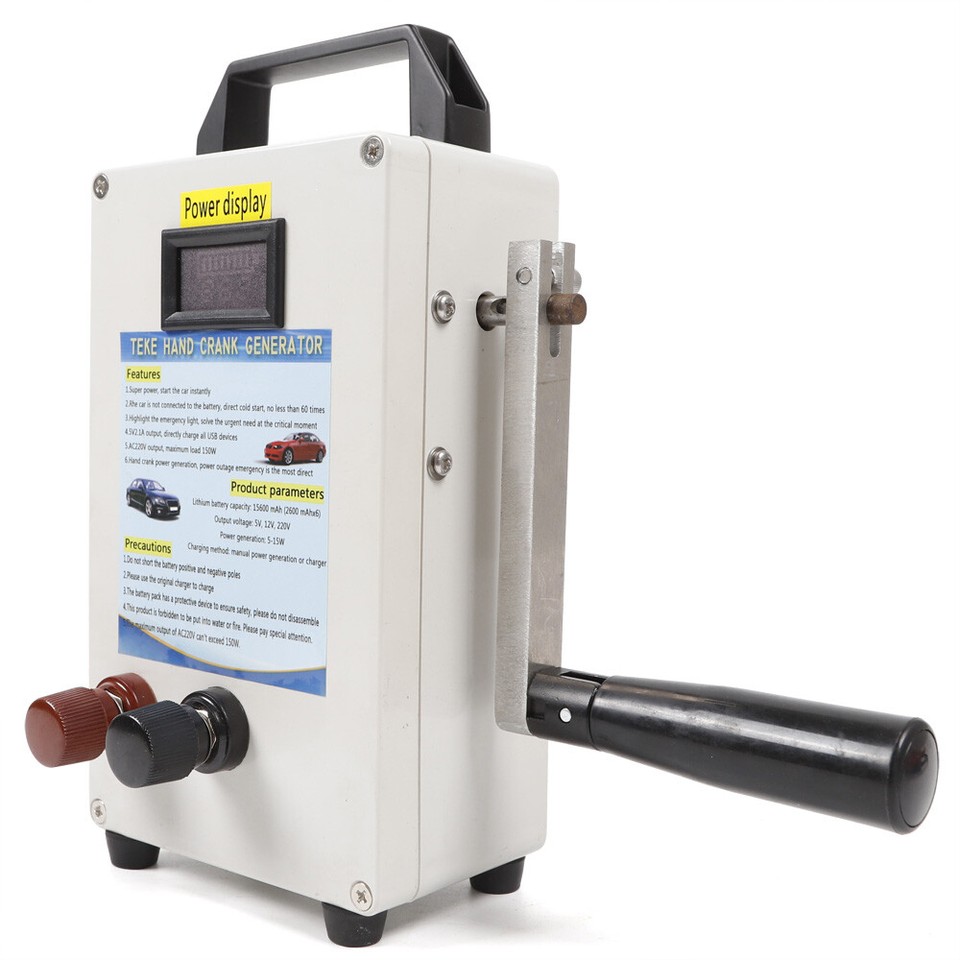 150W Portable Manual Hand Crank Dynamo Generator Emergency Survival ...