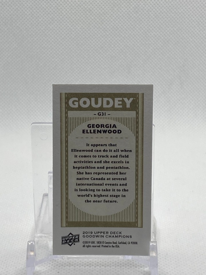 2019 Upper Deck Goodwin Champions Goudey Mini Georgia Ellenwood #G31 | eBay
