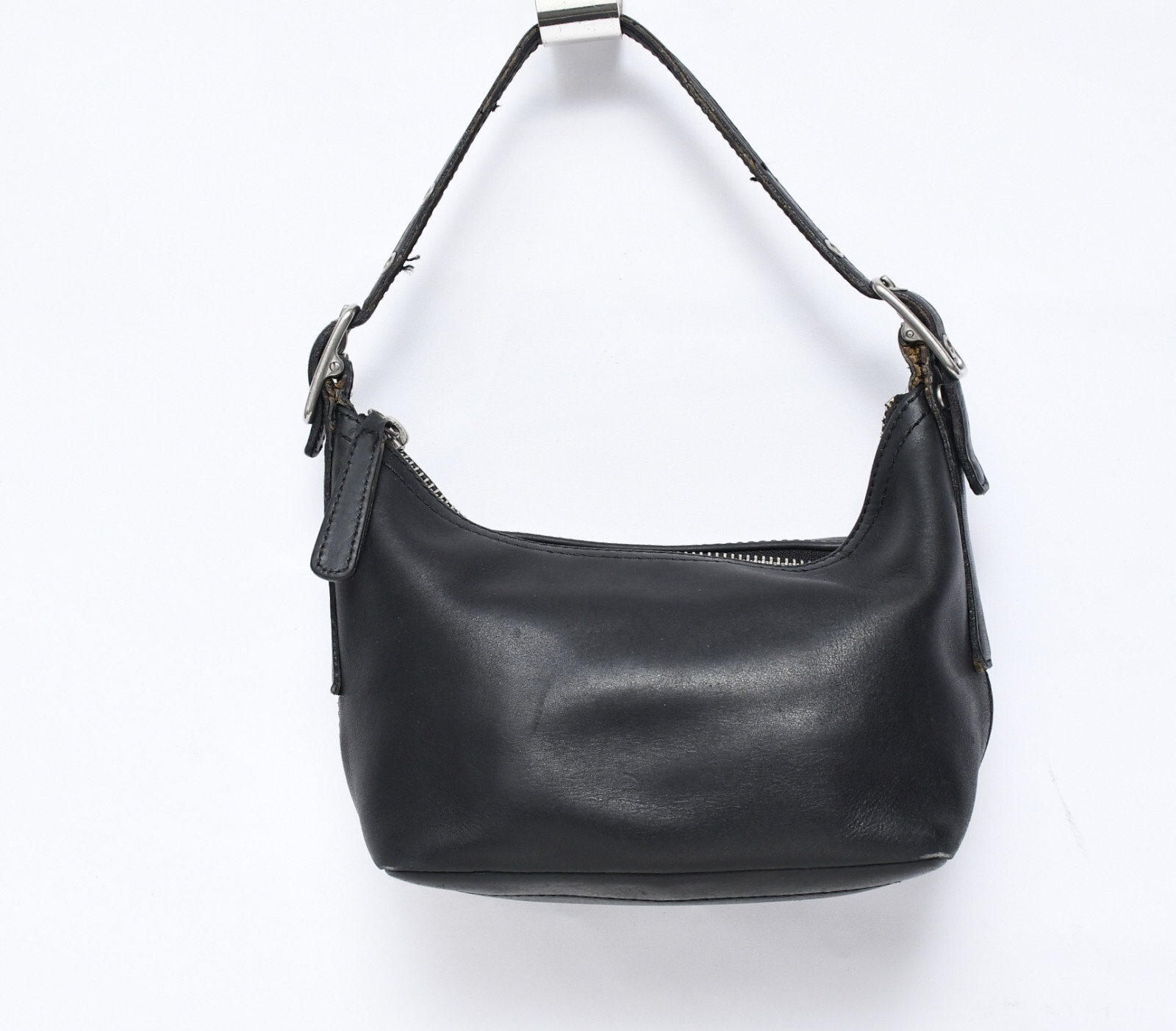 Y2K Coach Hobo Sleek #9844 Mini Demi Black Leather Ba… - Gem