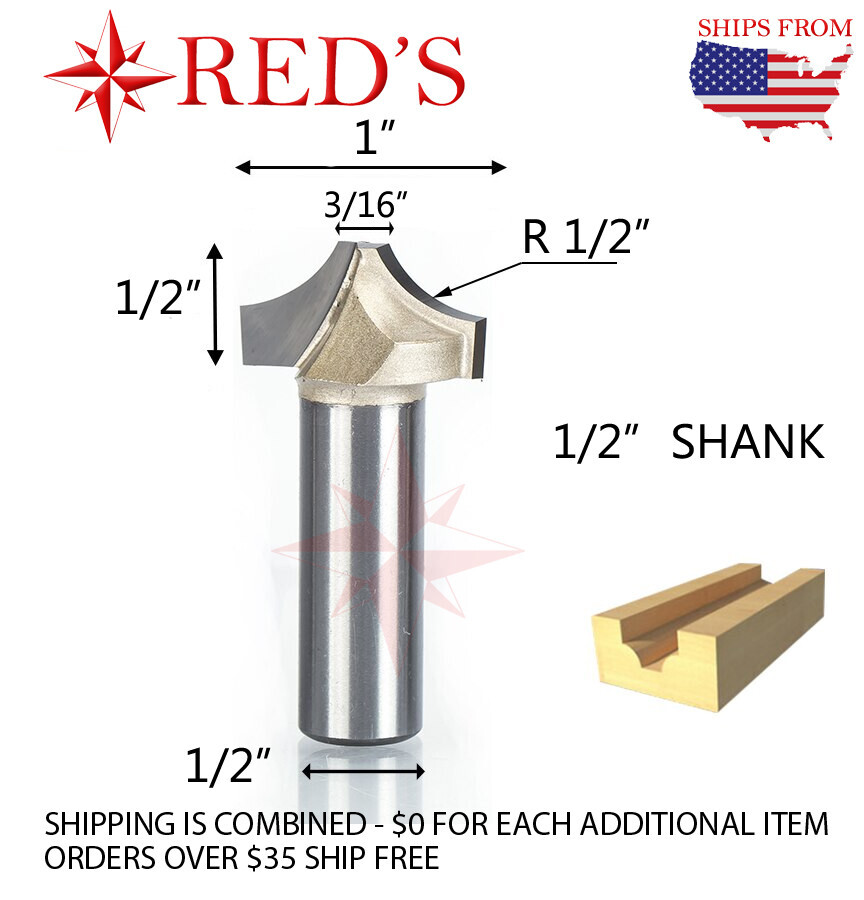 Tideway PRO LC04011608 1/2" Radius plunging round over 1/2" shank ...