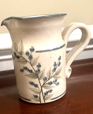 Union Stoneware Maine Pottery Blueberry Branch Blueberries Pattern 6” Pitcher | eBay