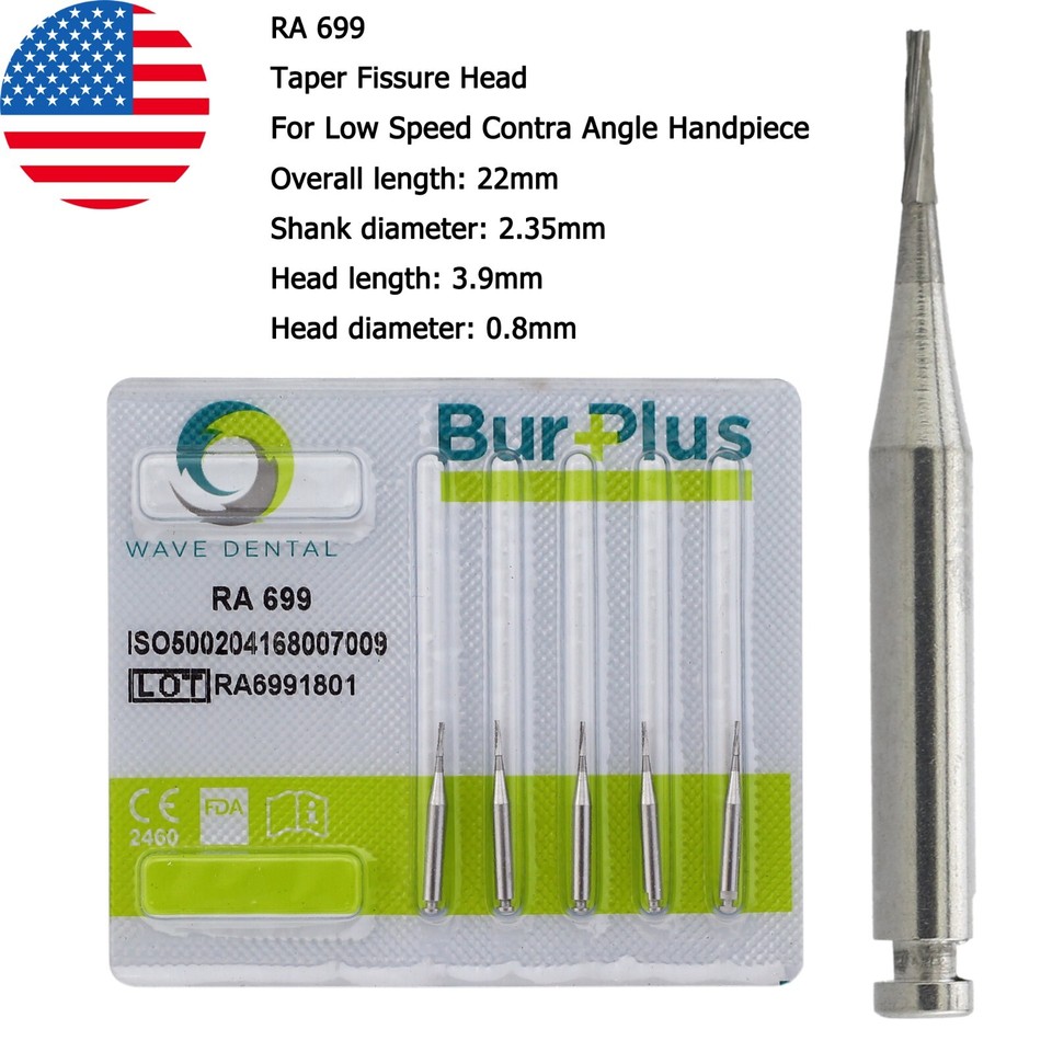 Wave Dental Carbide Burs Surgical Bur Latch 2.35mm RA SURG 2 4 6 8 ...