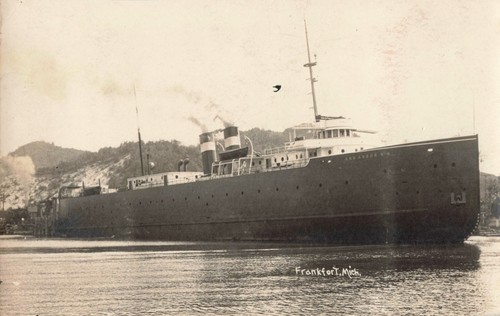 SHIP c.1920s RPPC WAITING TO LOAD AARR Ann Arbor Railroad Car Ferry The ...