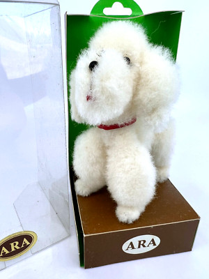 Ara Austria White Poodle Wool Chenille Stem Toy 4in Doll Pet 1970s Box ...
