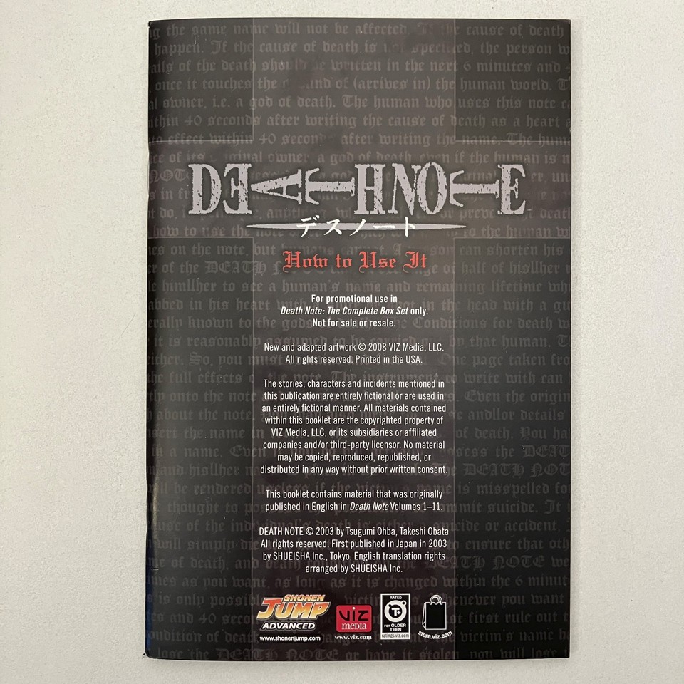 Death Note The Complete Box Set Tsugumi Ohba & Takeshi Obata VIZ 2012 ...