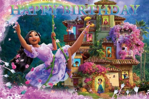 ISABELA Encanto Happy Birthday Scene Setter DISNEY mural BACKDROP 5'x3 ...