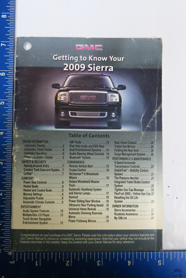 2009 09 GMC SIERRA QUICK REFERENCE GUIDE OWNER'S MANUAL SUPPLEMENT BOOK ...