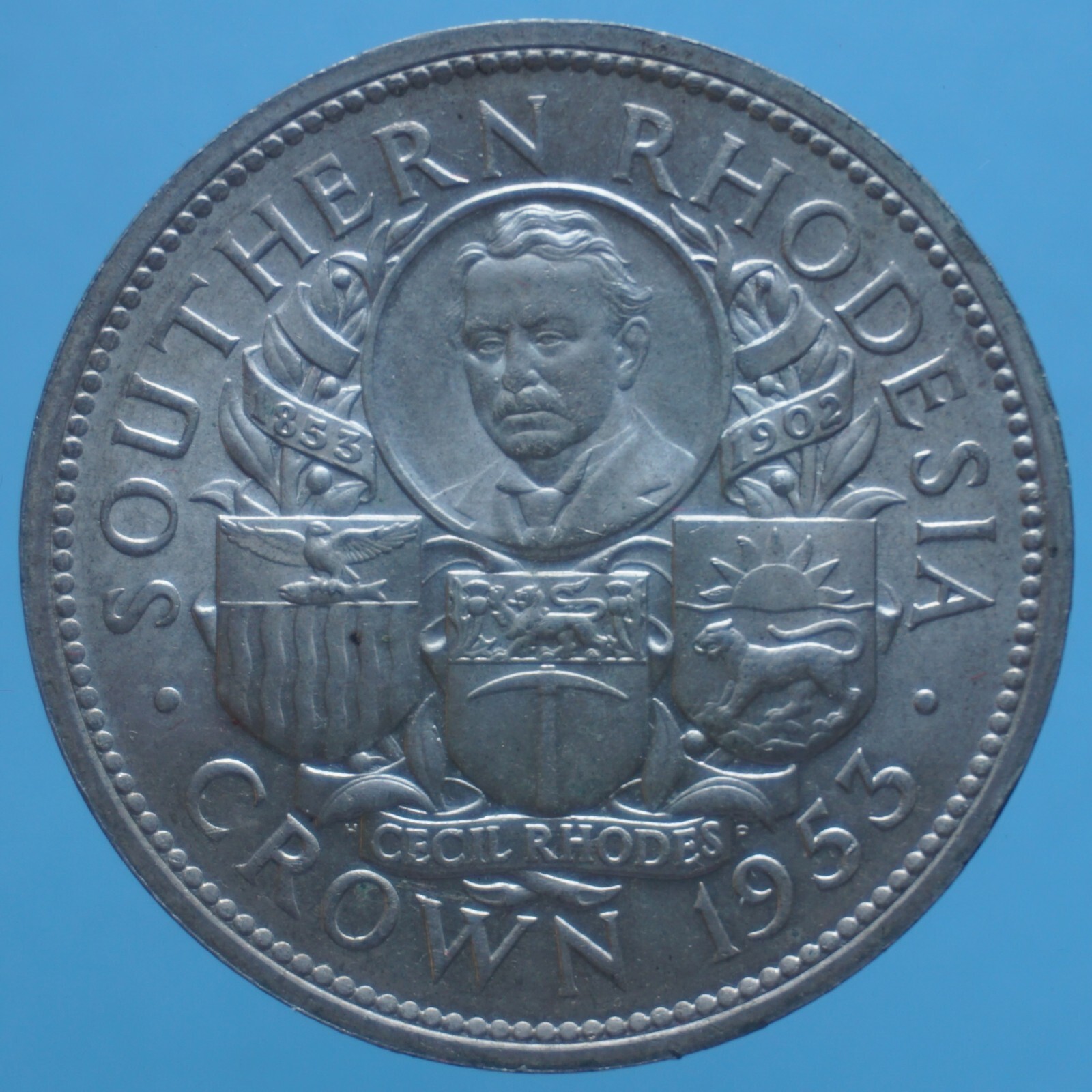 SOUTHERN RHODESIA ELISABETTA II CROWN 1953 ARGENTO SILVER COIN FDC ...