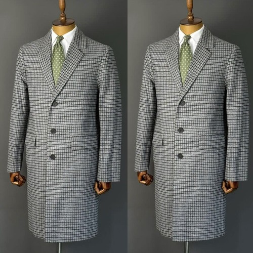 Wool Houndstooth Men's Overcoats Outdoor Formal Business Casual Warm ...