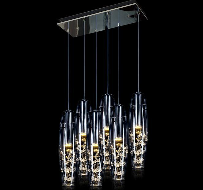 Modern LED Crystal Long Glass Ceiling Light Pendant Lamp C 10 | eBay