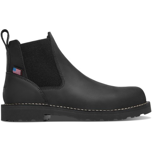 Danner Mens Bull Run Chelsea Black Leather Work Boots | eBay