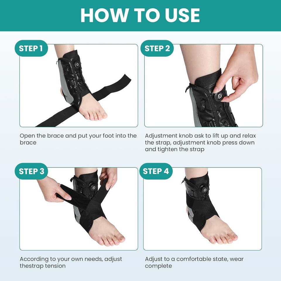 Foot Drop Ankle Brace Metal Support Splint Orthotics Fracture Sprain ...