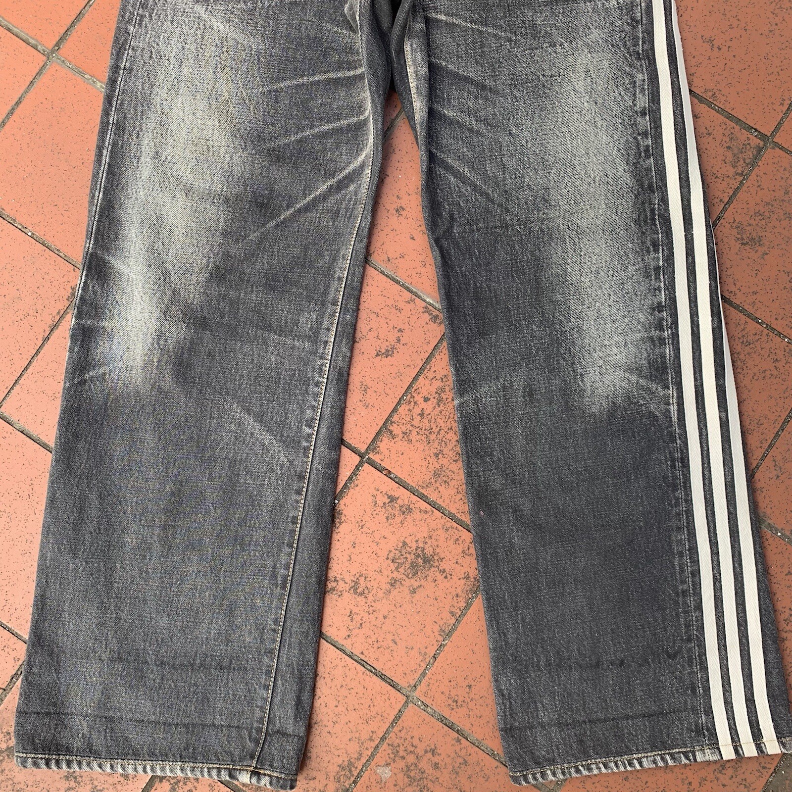 Y-3 Yohji Yamamoto Adidas SS04 3 Strip Spotted Horse Denim Jeans 32x30 ...