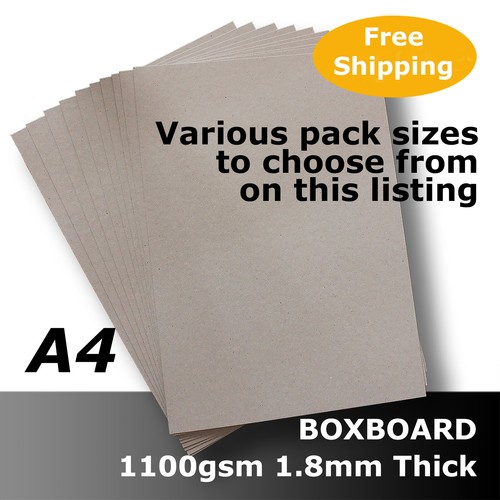 BoxBoard Backing Card ChipBoard 1100gsm 1.8mm A4 Grey 100% ReCycled # ...