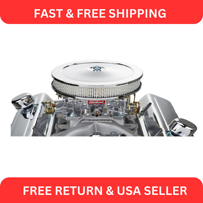 Speedway Motors 10" Inch Low Profile Small Chrome Air Cleaner, 4 Barrel ...