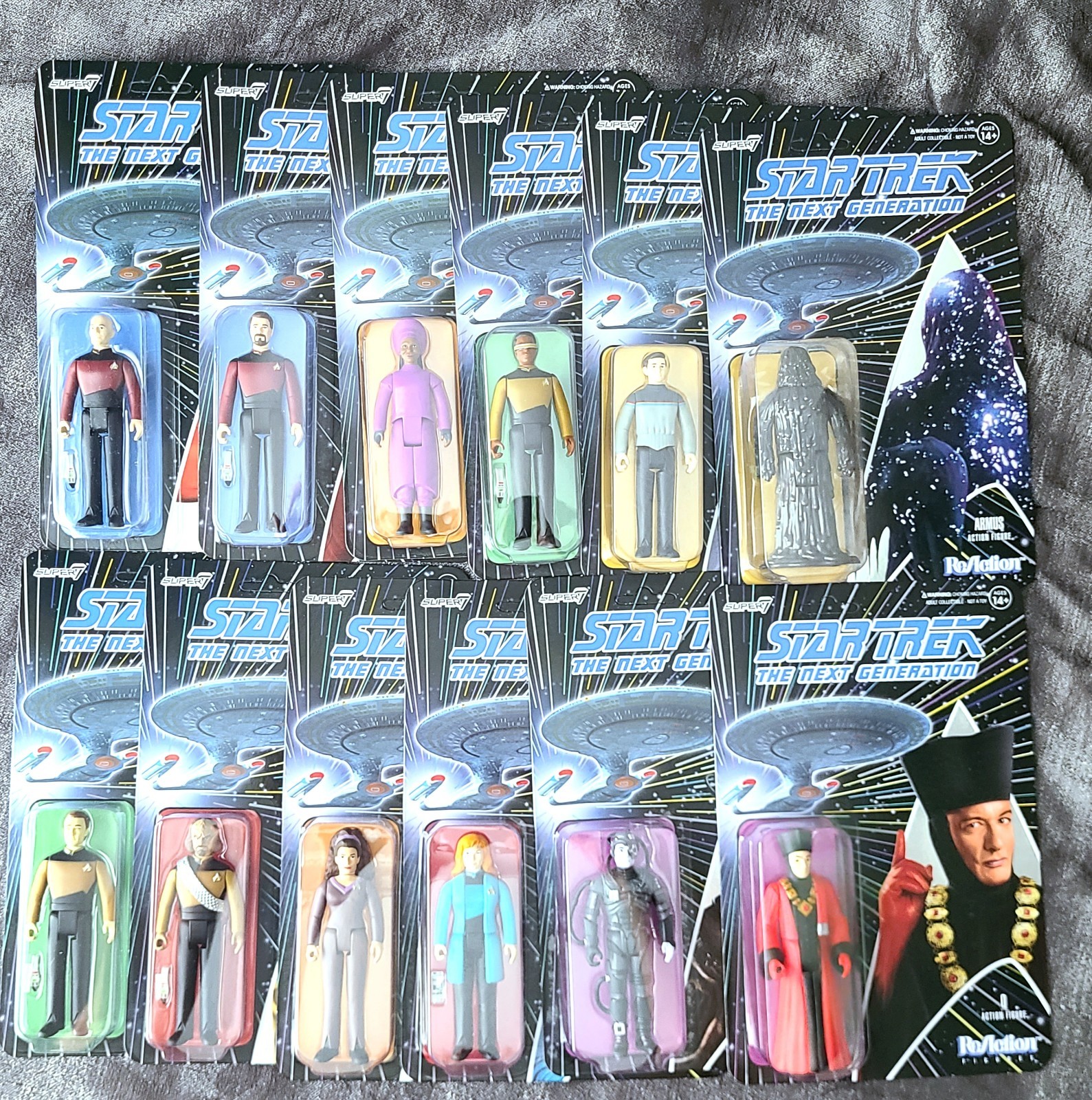 Super7 3.75" ReAction Star Trek TNG The Next Generation Set of 12 ...