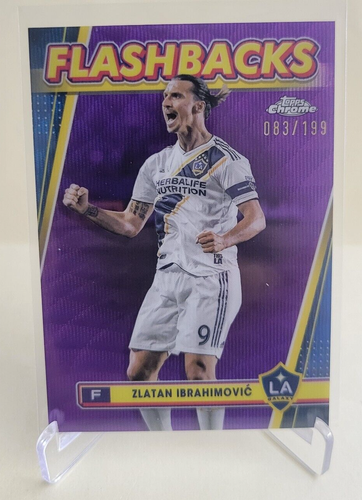 2024 TOPPS CHROME MLS ZLATAN IBRAHIMOVIC FLASHBACK PURPLE WAVE #150 Ser ...