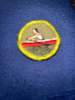Older Boy Scout Rolled Edge Khaki Twill Merit Badge — Rowing | eBay