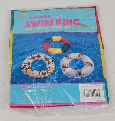 Vintage Inflatable 20” Swim Ring - Pink Green Yellow - NOS | eBay
